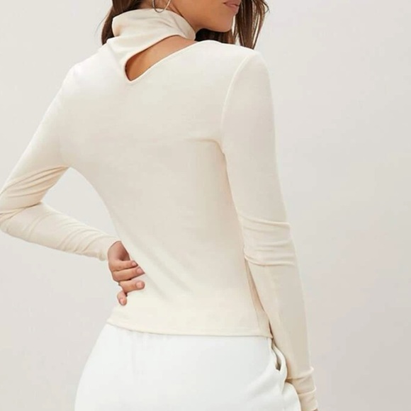 Tops | Luxe Cutout Neck Bodycon Blouse Last Few | Poshmark